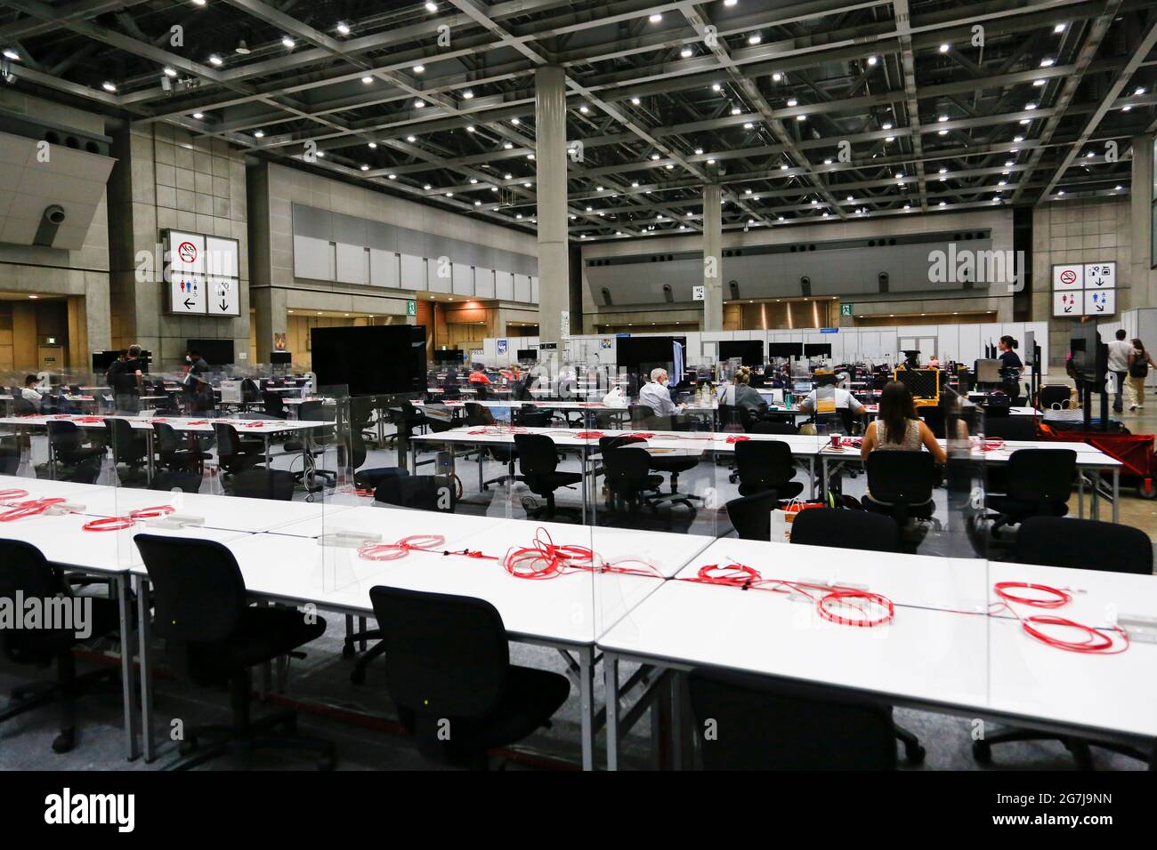 Tokyo, Japan. 14th July, 2021. A view of the Main Press Center for the ...