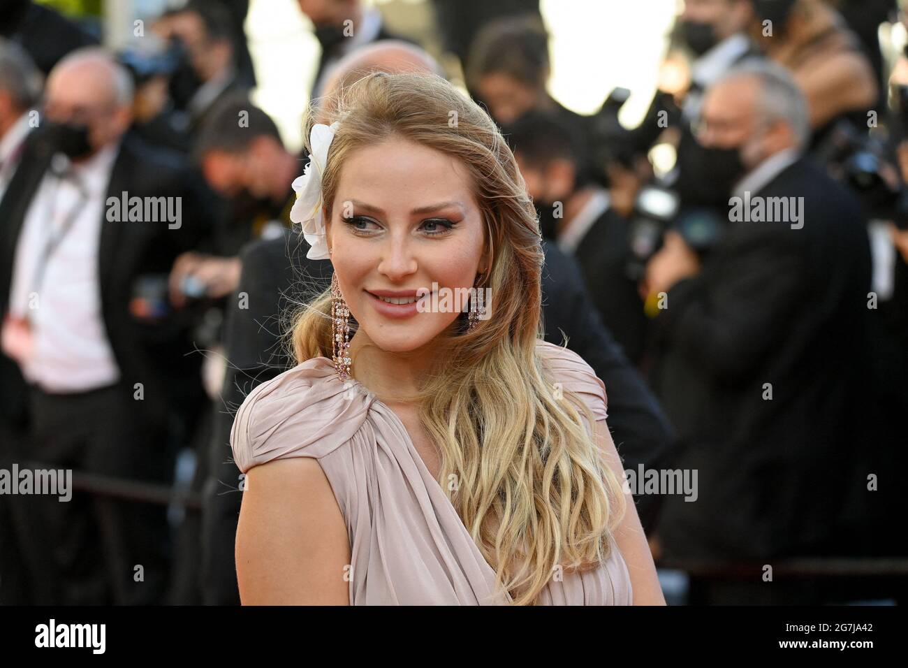 Cannes, Frances, 14th July 2021. Ginta Biku attending the premiere of ...
