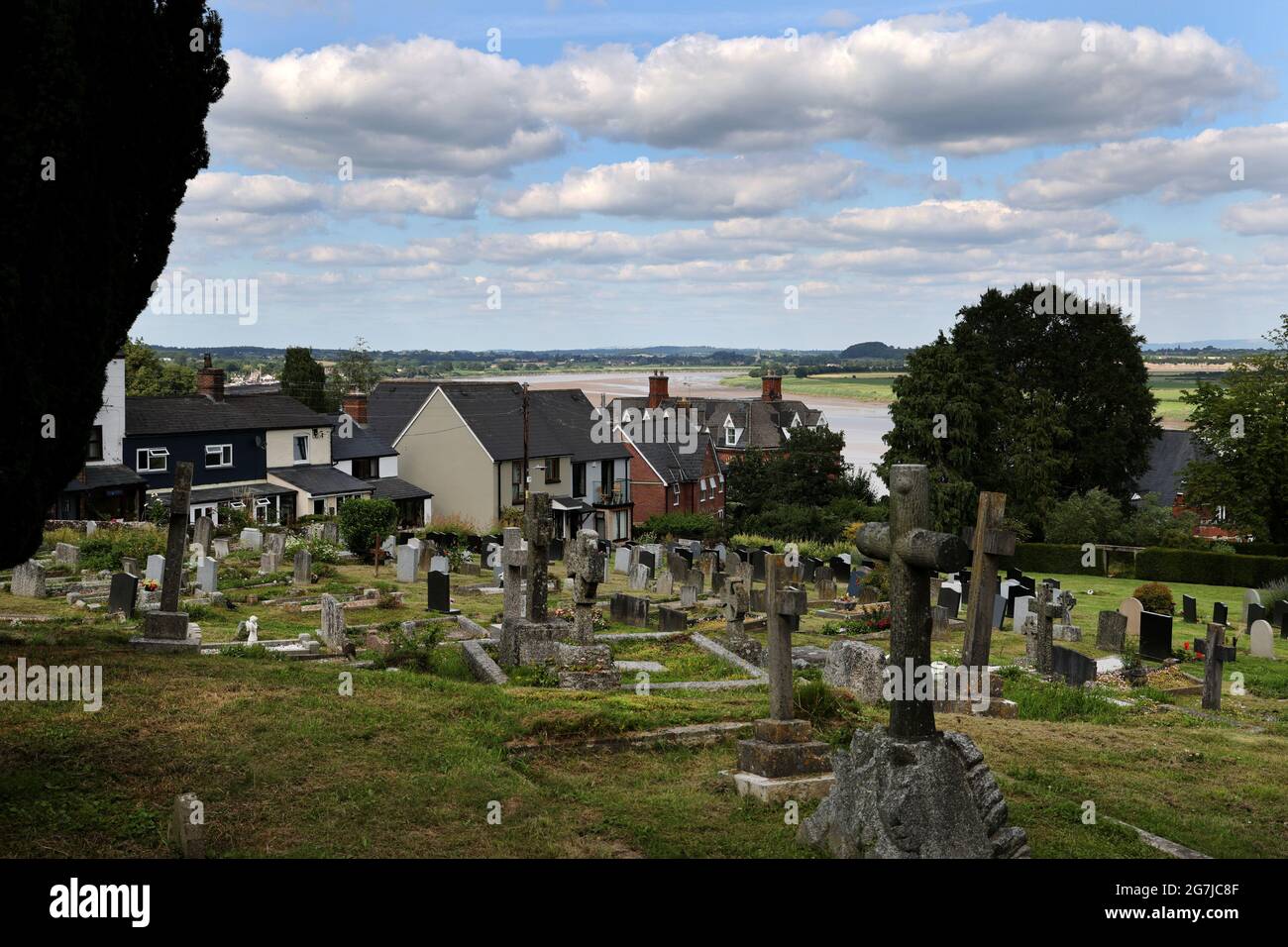 The view of the River Severn from The Parish Church of St Peter ...