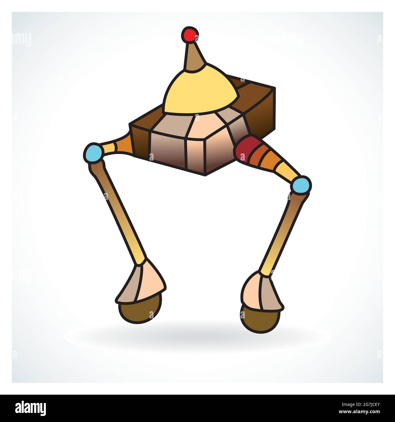 Colorful and funny robot design on a gradient background Stock Vector ...