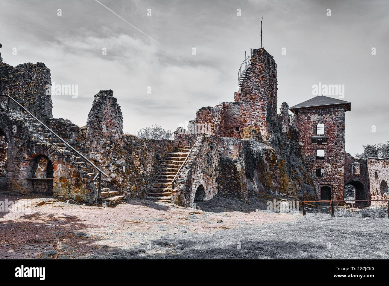 A view of the castle ruins in Hohnstein in the Harz Mountains Stock ...