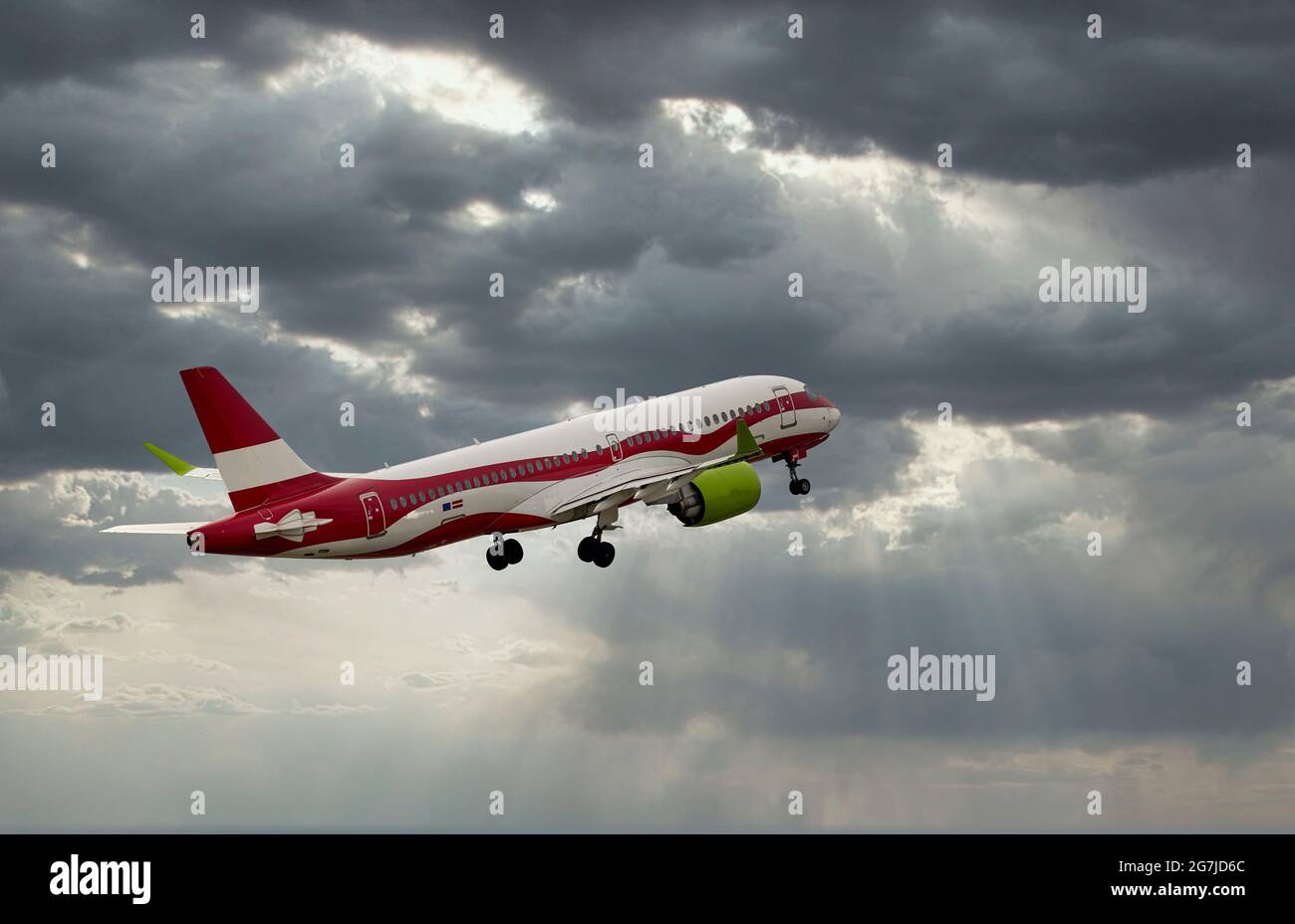 Take off sunset against backdrop hi-res stock photography and images ...