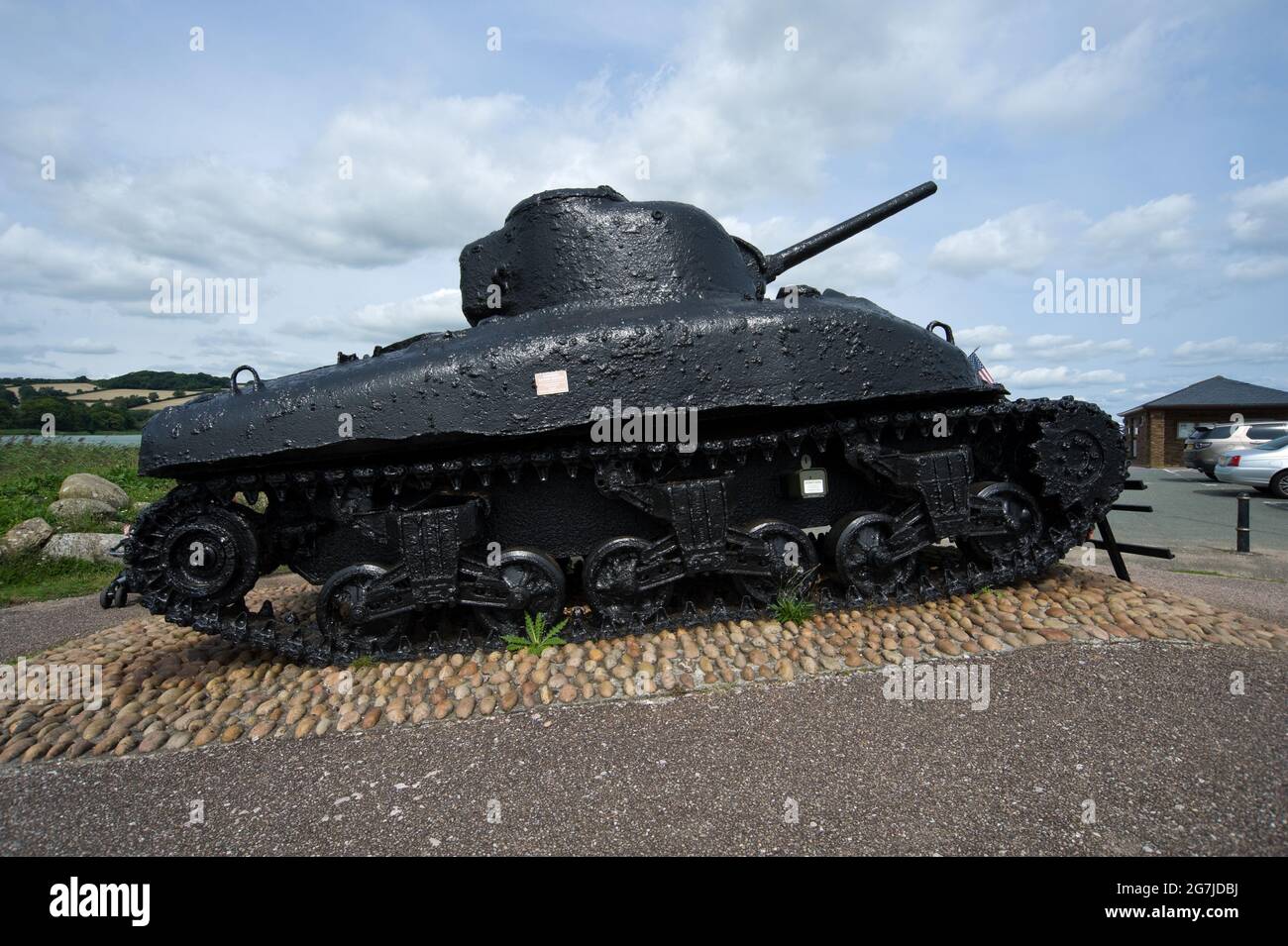 Sherman Tank Memorial In Torcross Devon England UK Stock Photo - Alamy