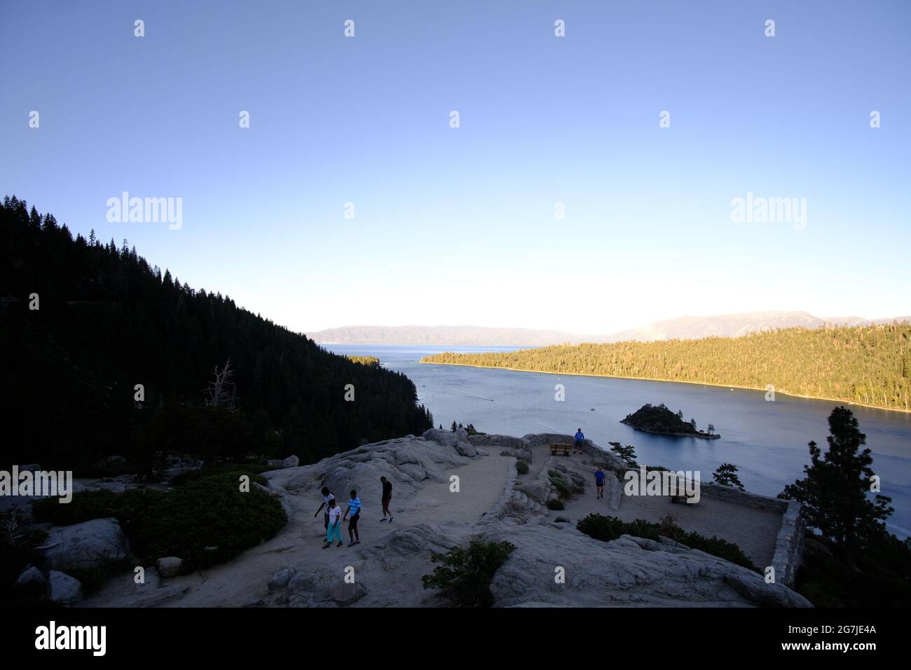 Wide angle of a giant rock viewpoint Stock Photo - Alamy