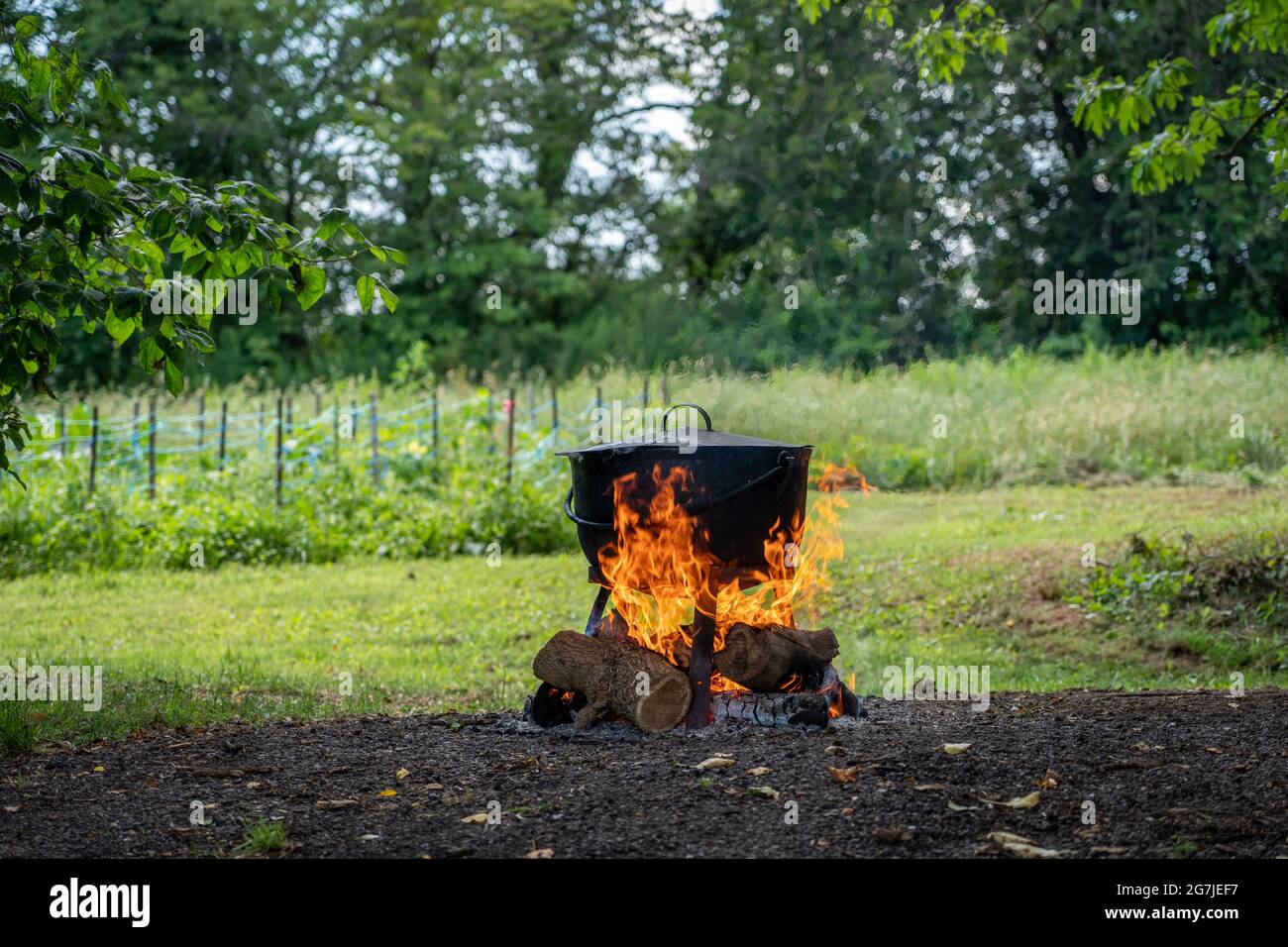 Kettle over a fire hi-res stock photography and images - Alamy
