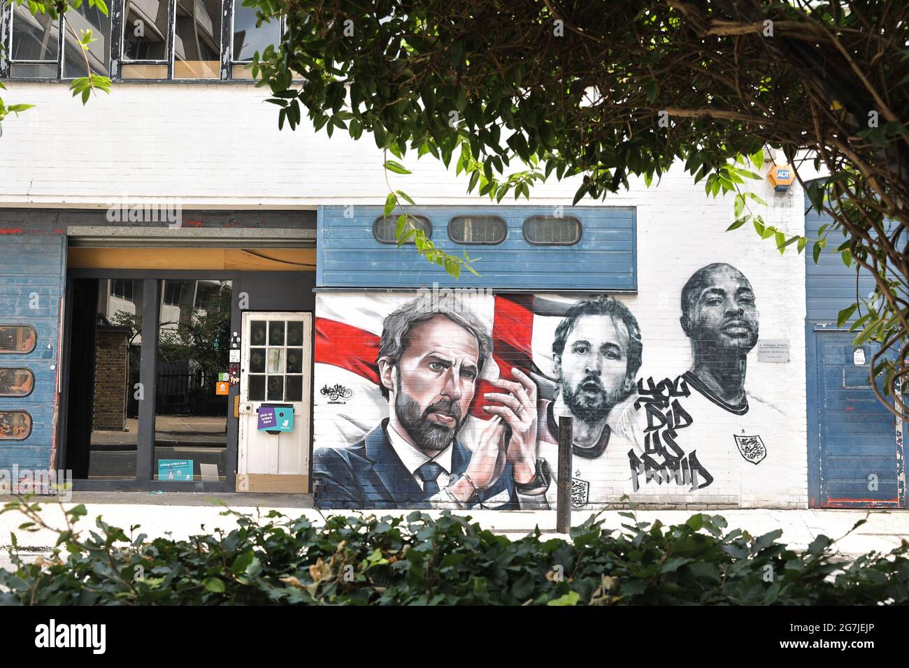 London, UK. 14th July, 2021. The mural of England football manager ...