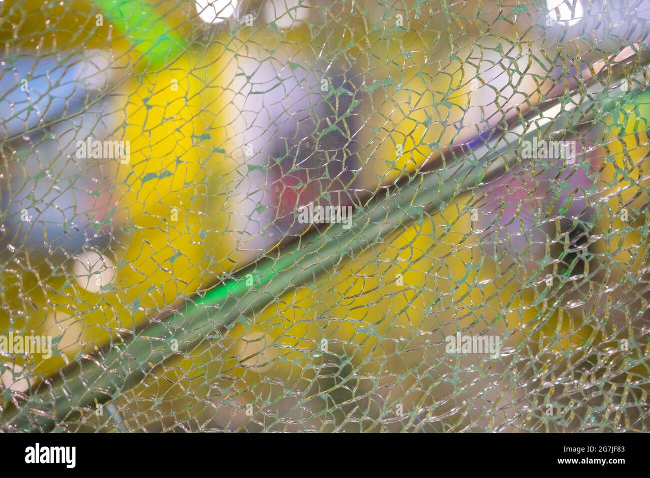 Shattered glass of a shop window display Stock Photo - Alamy