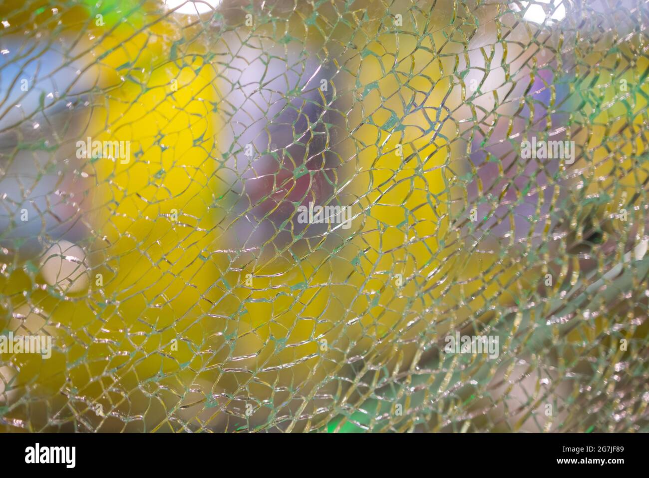 Shattered glass of a shop window display Stock Photo - Alamy