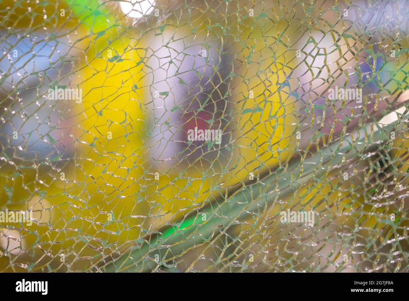 Shattered glass of a shop window display Stock Photo - Alamy