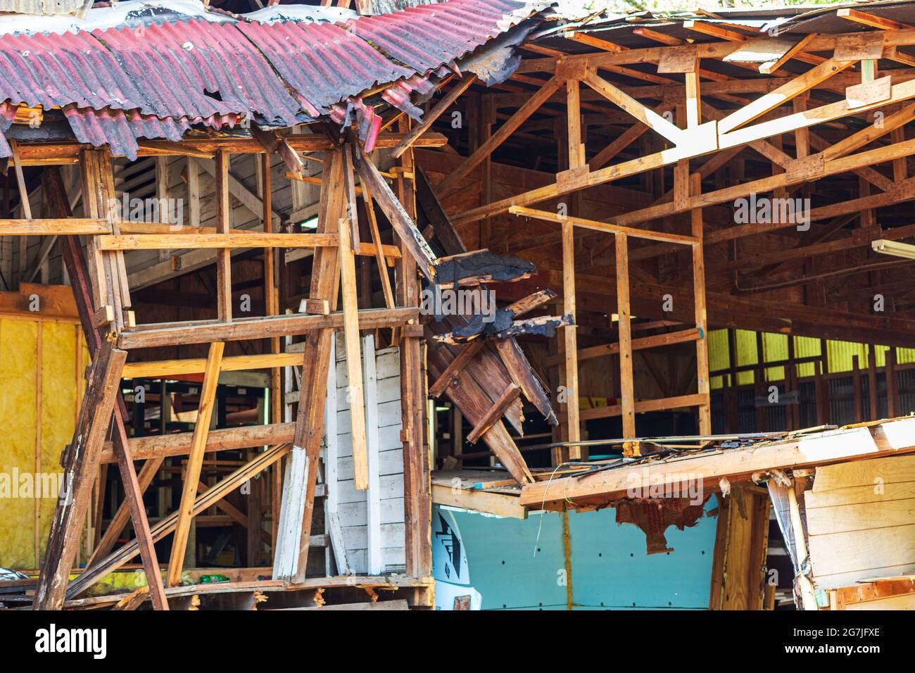 An abandoned building is falling apart from neglect Stock Photo - Alamy