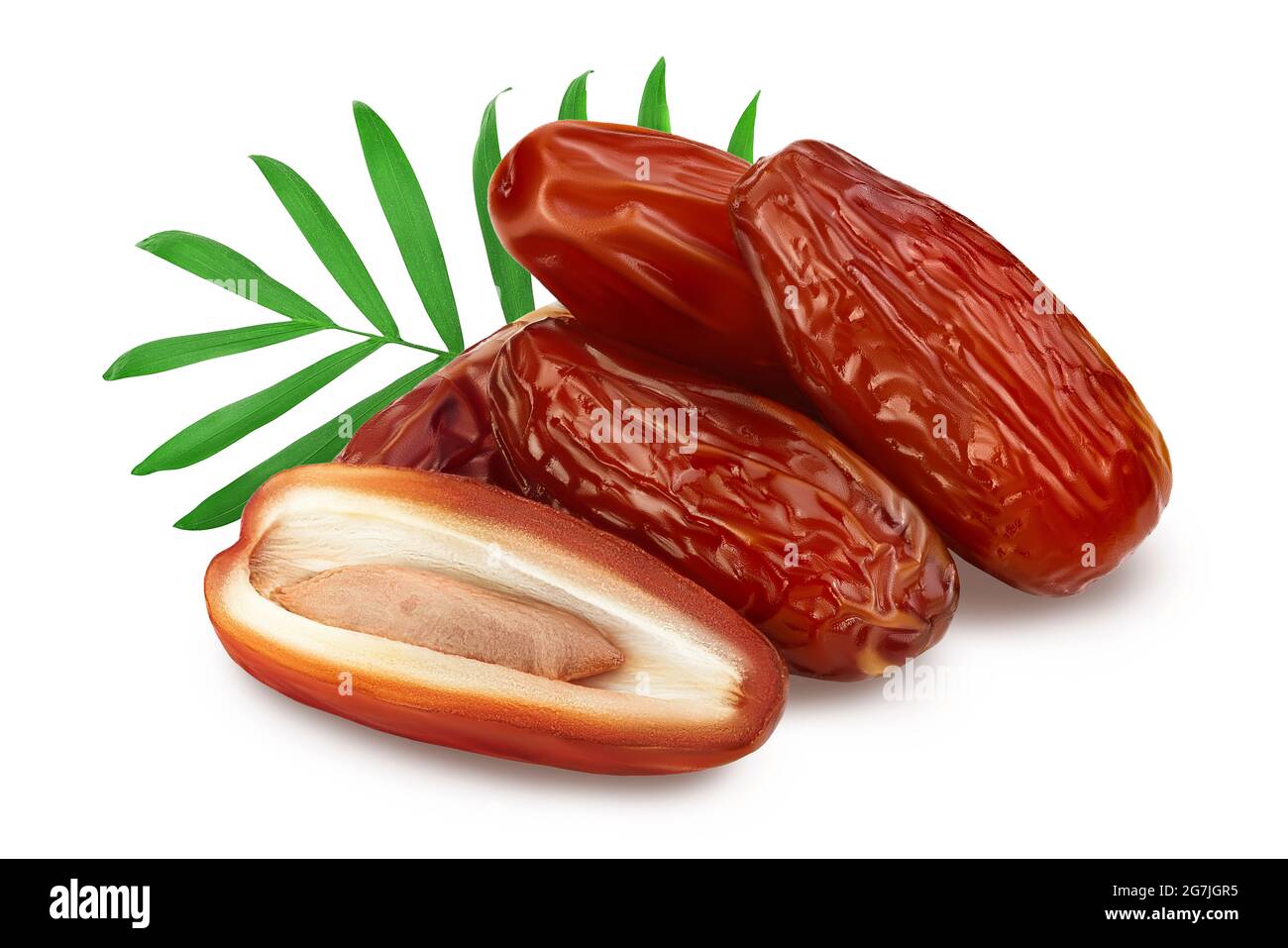 Dates isolated on white background with clipping path and full depth of ...