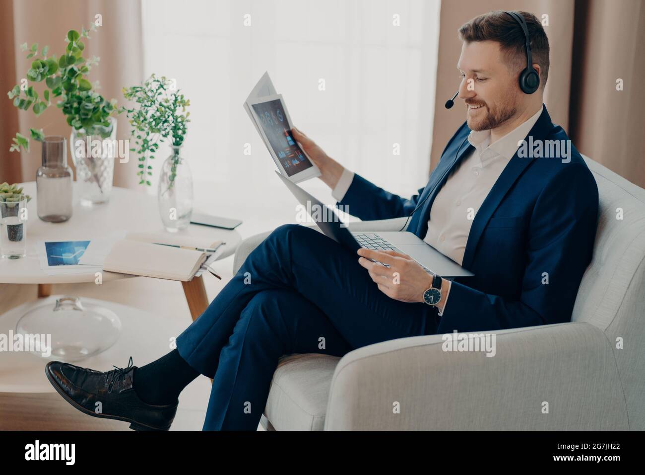 Businessman analyzing document office hi-res stock photography and ...