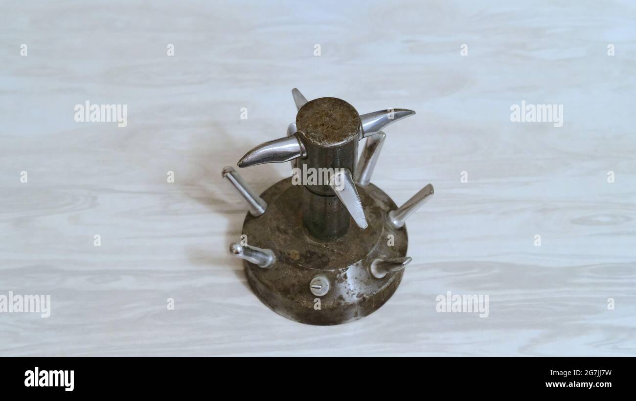 metal stand of tooth shape samples top view Stock Photo - Alamy