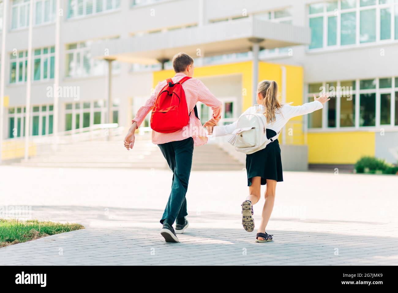 School children running classroom hi-res stock photography and images ...