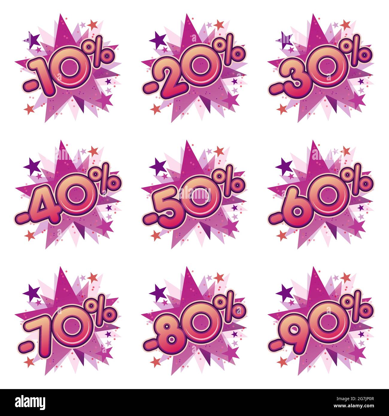 Set of colorful discount signs Stock Vector Image & Art - Alamy