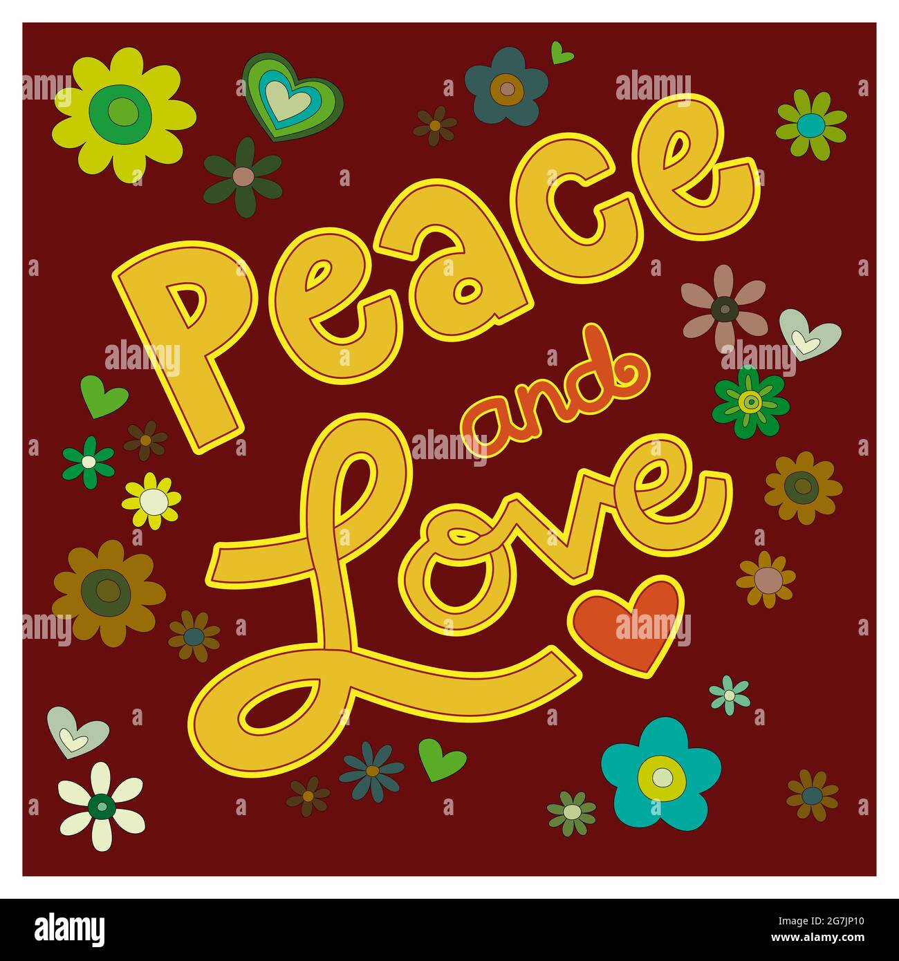 Love power illustration and flower symbols on a background Stock Vector ...