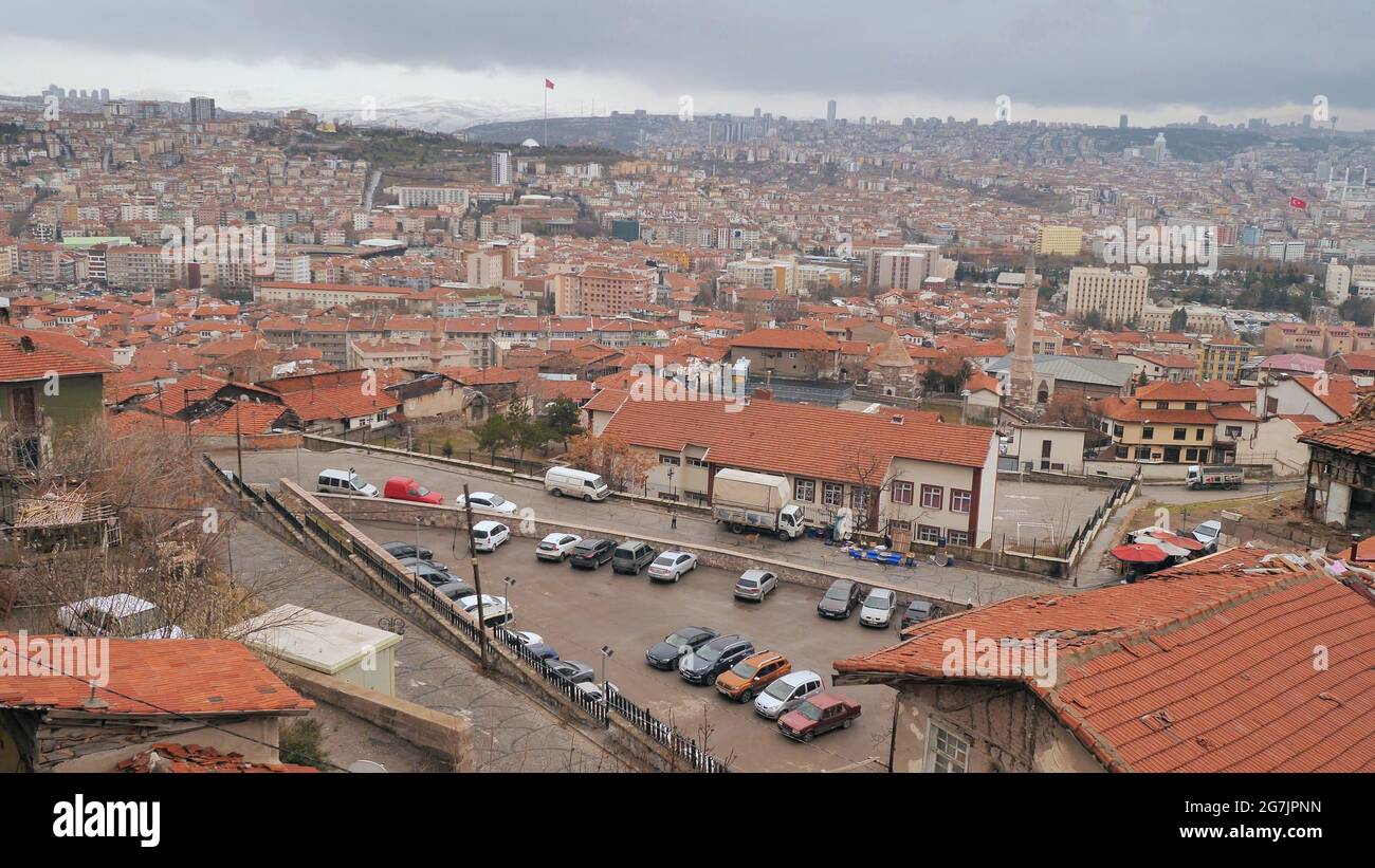 View of the Turkish capital Ankara from the castle on top Stock Photo ...