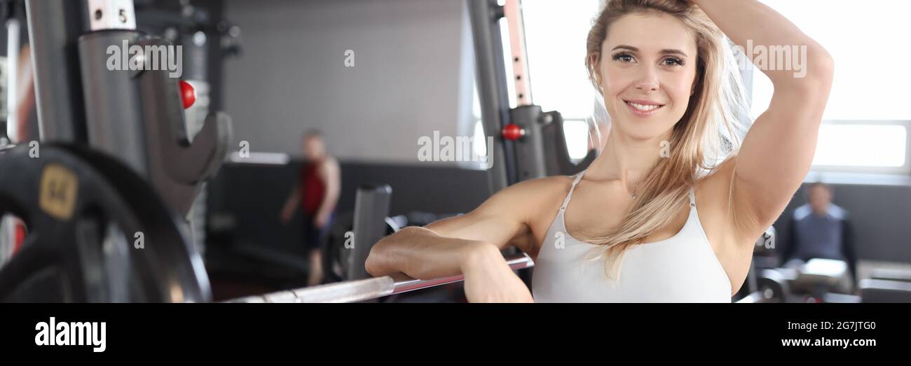 Beautiful fit young woman stands hi-res stock photography and images ...