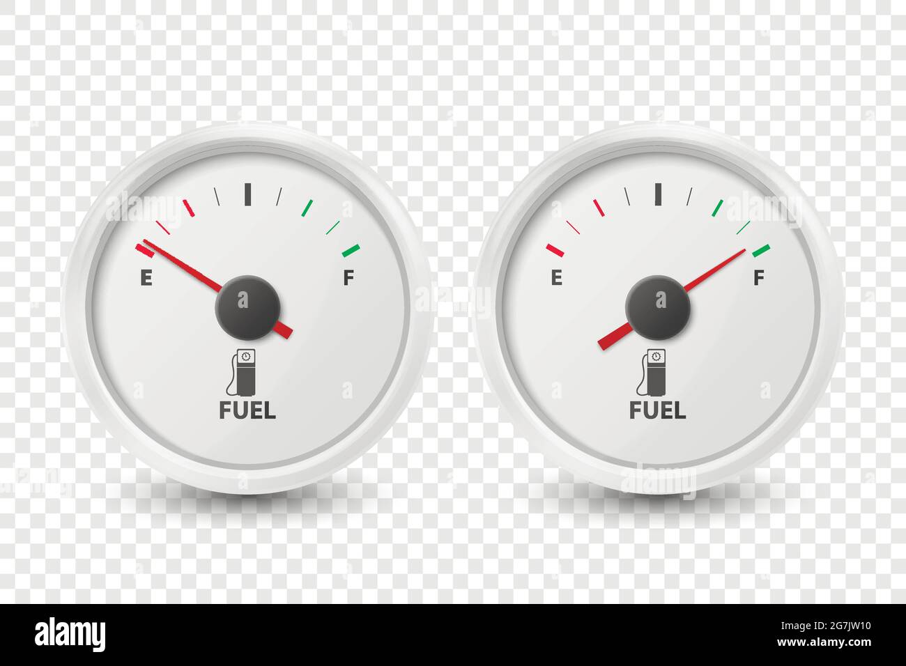 Vector 3d Realistic White Circle Gas Fuel Tank Gauge, Oil Level Bar ...