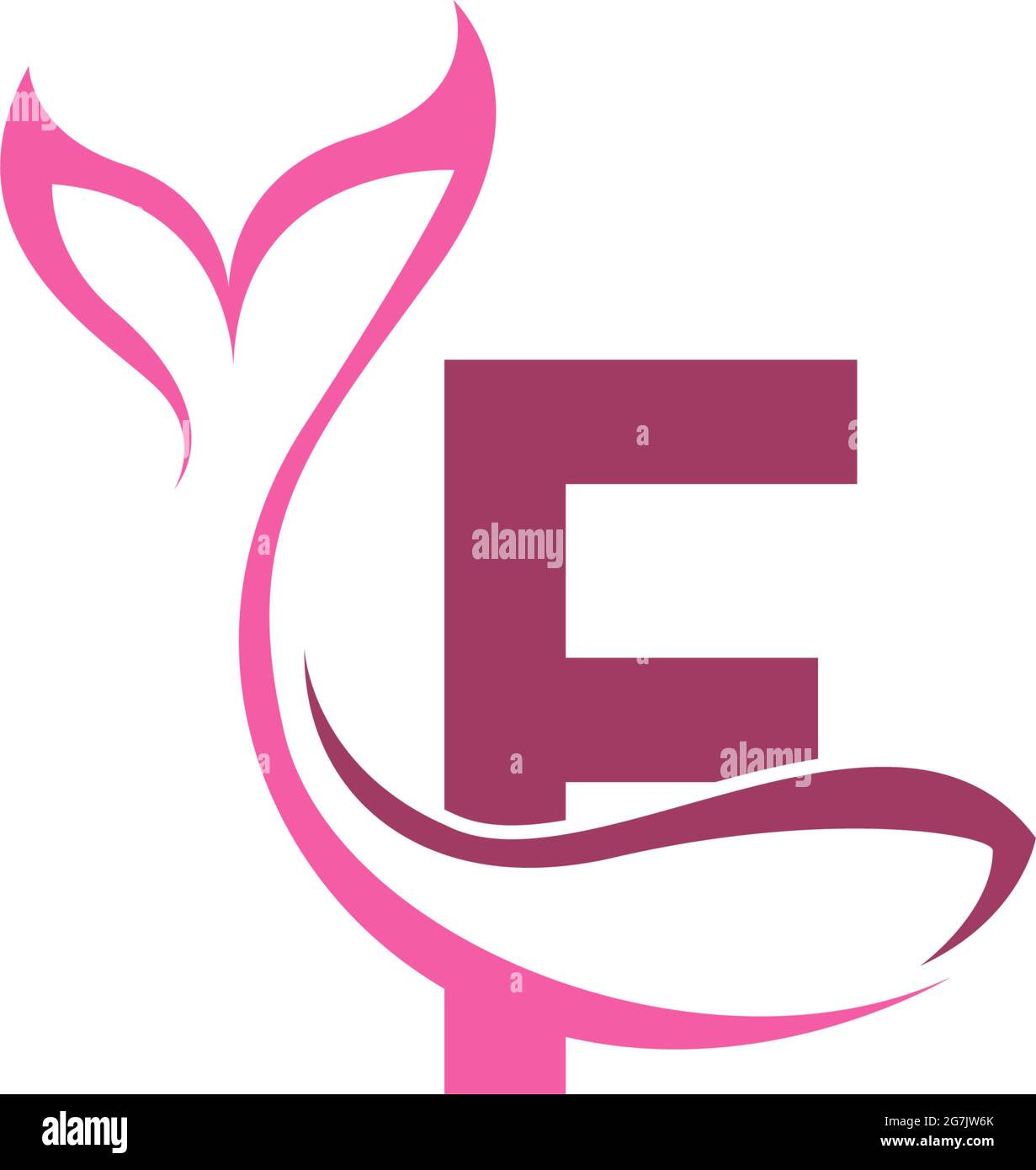 Letter F with mermaid tail icon logo design template vector Stock ...
