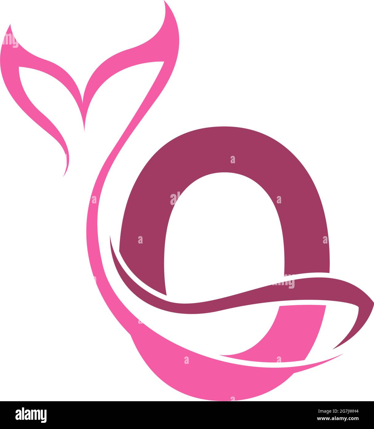 Letter O with mermaid tail icon logo design template vector Stock ...