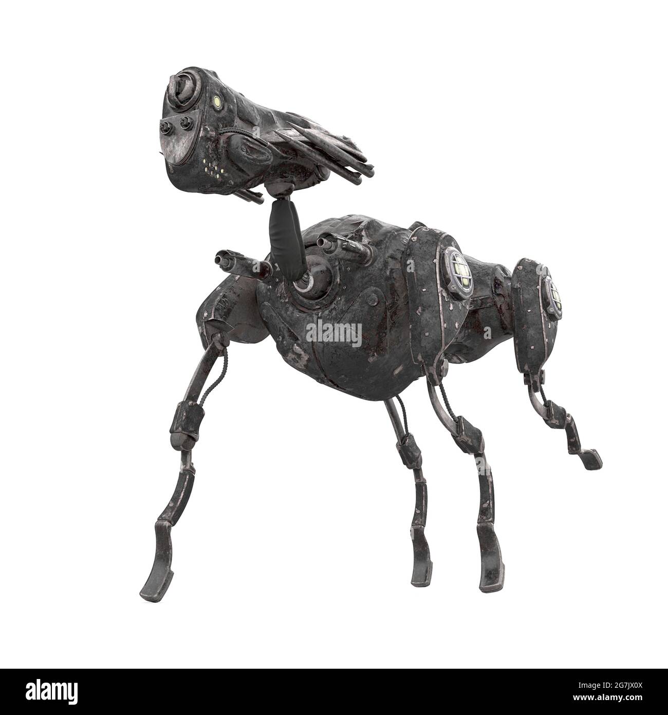 cyber watchman dog walking, 3d illustration Stock Photo - Alamy