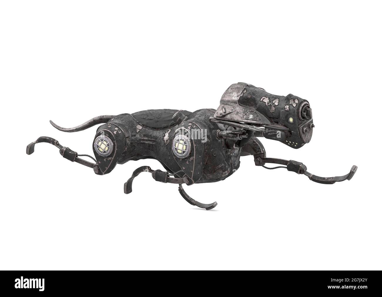 cyber watchman dog is running fast, 3d illustration Stock Photo - Alamy