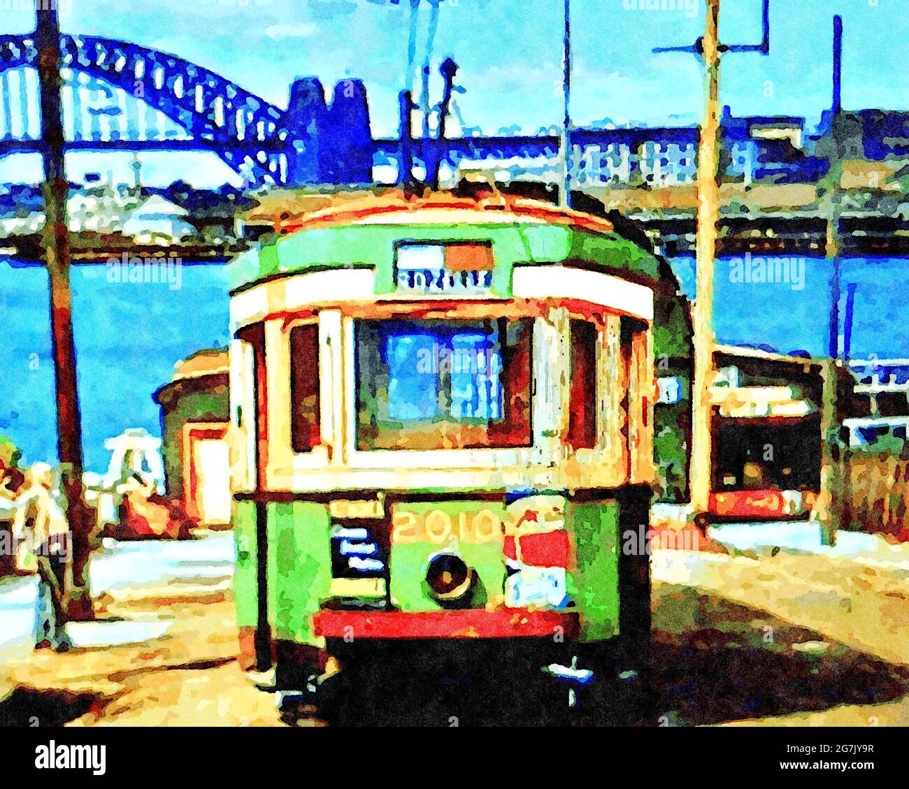 R1 tram #2010 at Darling Street wharf 1950 bound for Rozelle, Sydney ...
