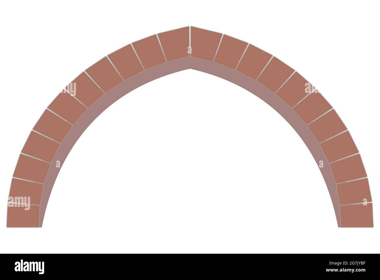 Brick arch on a white background Stock Photo - Alamy