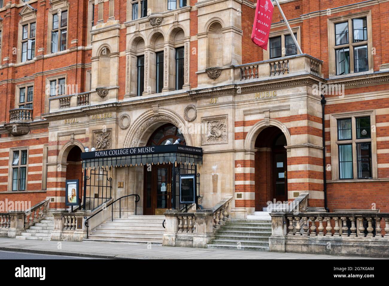 London. UK- 07.11. 2021. Exterior view of the entrance and facade of ...