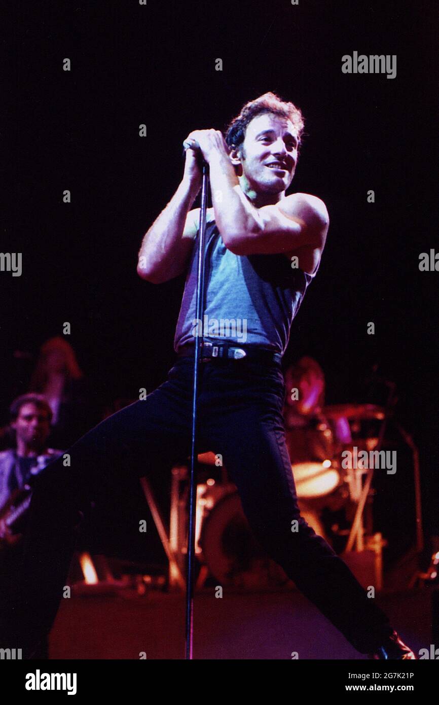 Bruce Springsteen in concert circa 1980's. Credit: Nancy Barr-Brandon ...