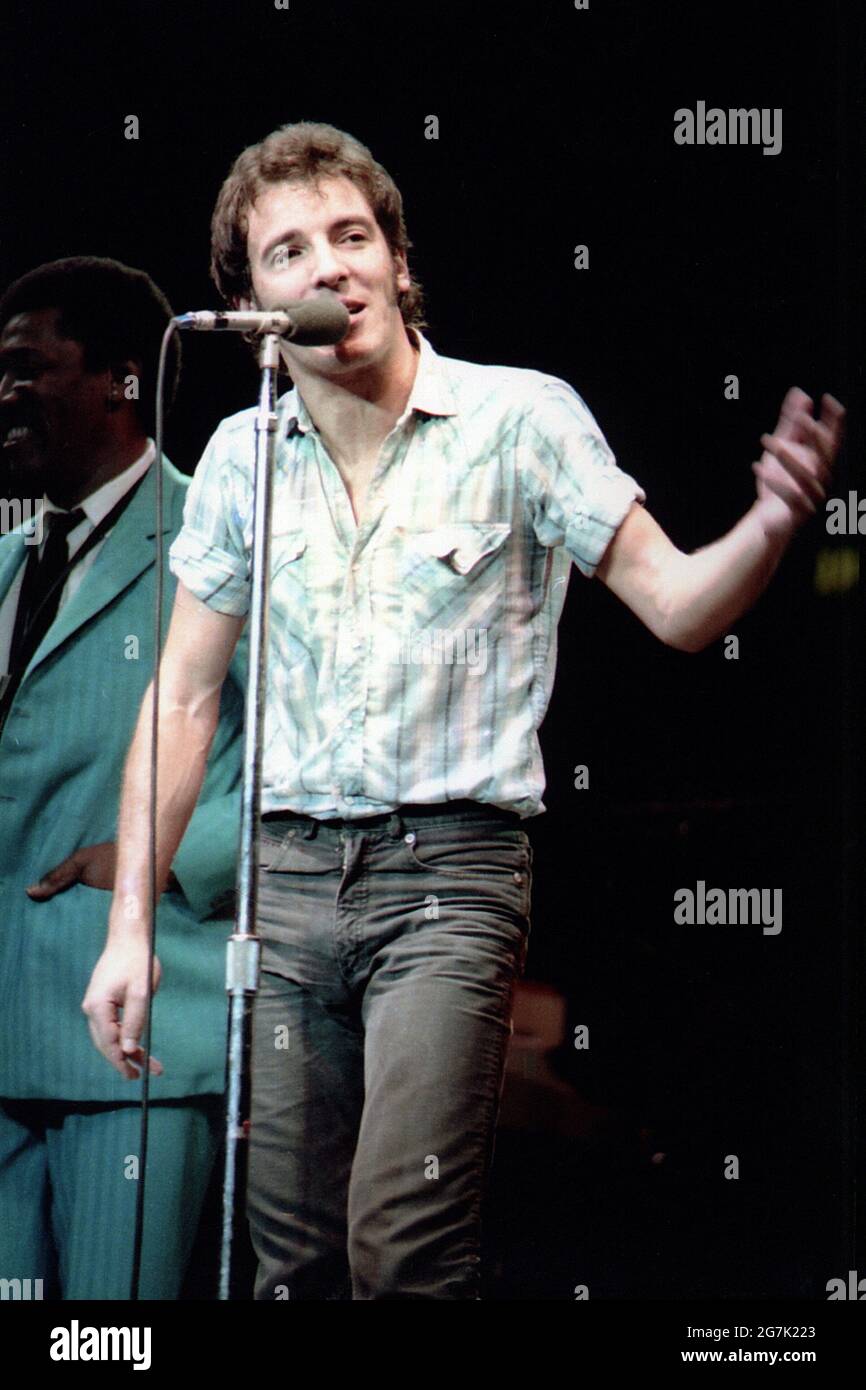Bruce Springsteen in concert circa 1980's. Credit: Nancy Barr-Brandon ...
