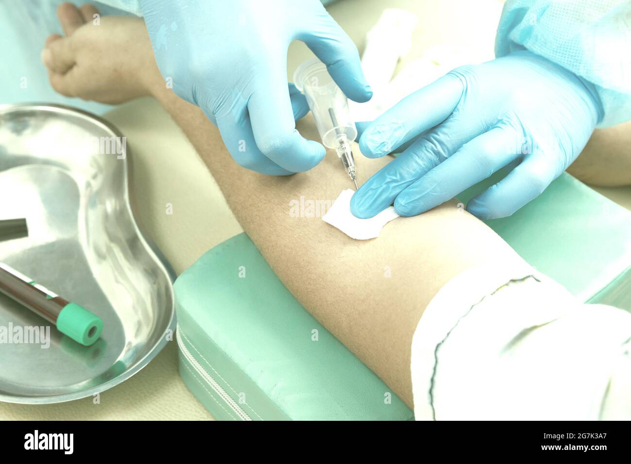 Nurse taking blood sample to make a test in laboratory Stock Photo - Alamy
