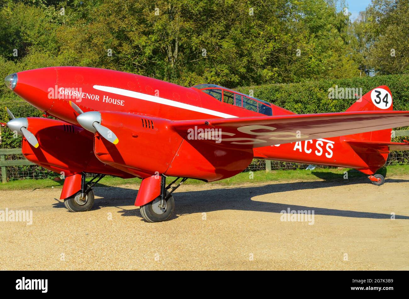 de Havilland DH.88 Comet airplane named Grosvenor House, race plane G ...
