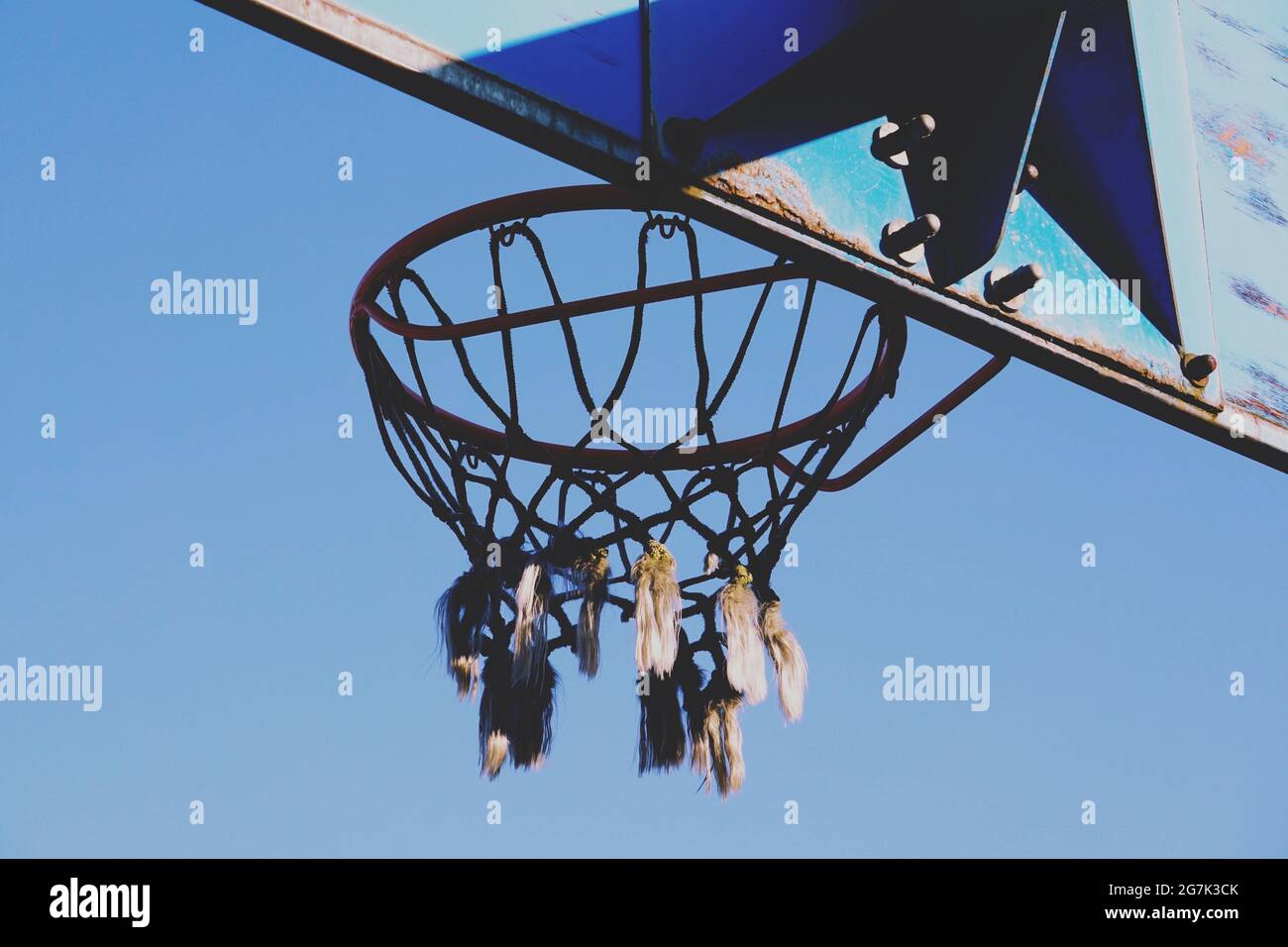 Outdoor basketball hoop in a public park Stock Photo - Alamy