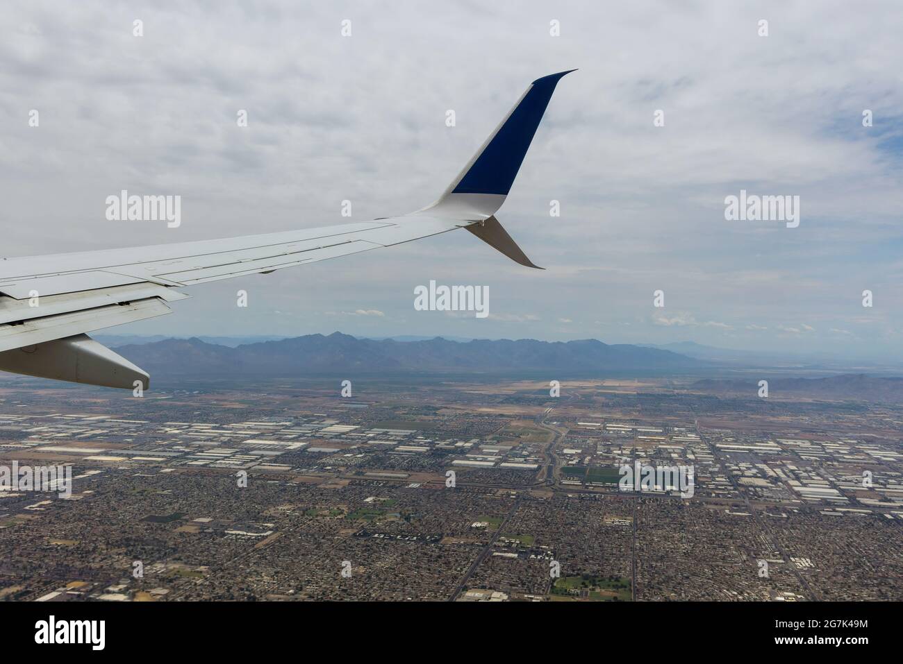 Aerial view of North Phoenix, Arizona along looking east on the ...