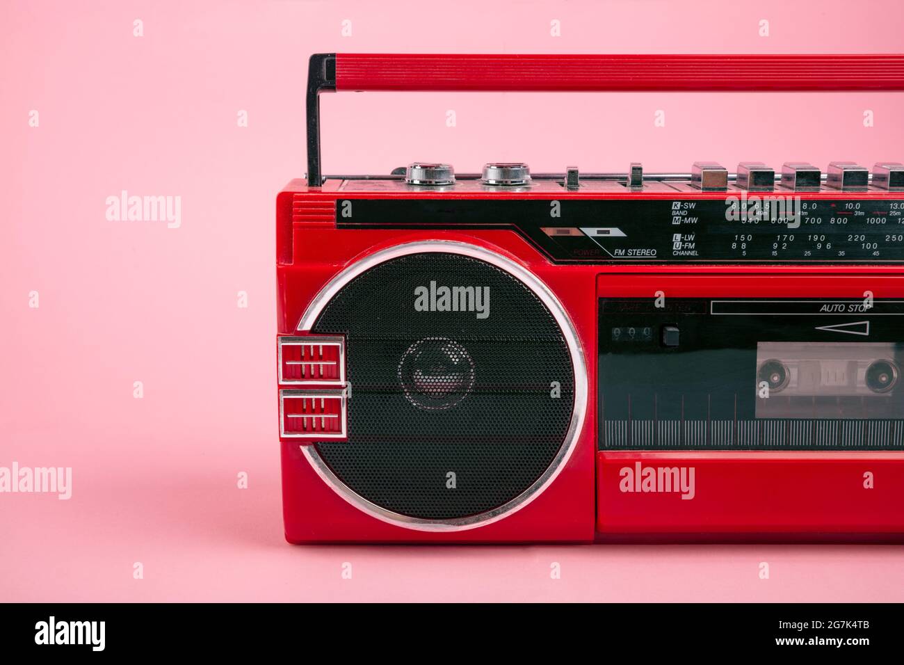 Part of a Tape Player red isolated on pink Stock Photo - Alamy