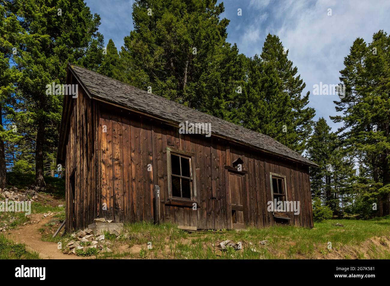 Old structure in Garnet, a gold mining ghost town, Montana, USA Stock ...