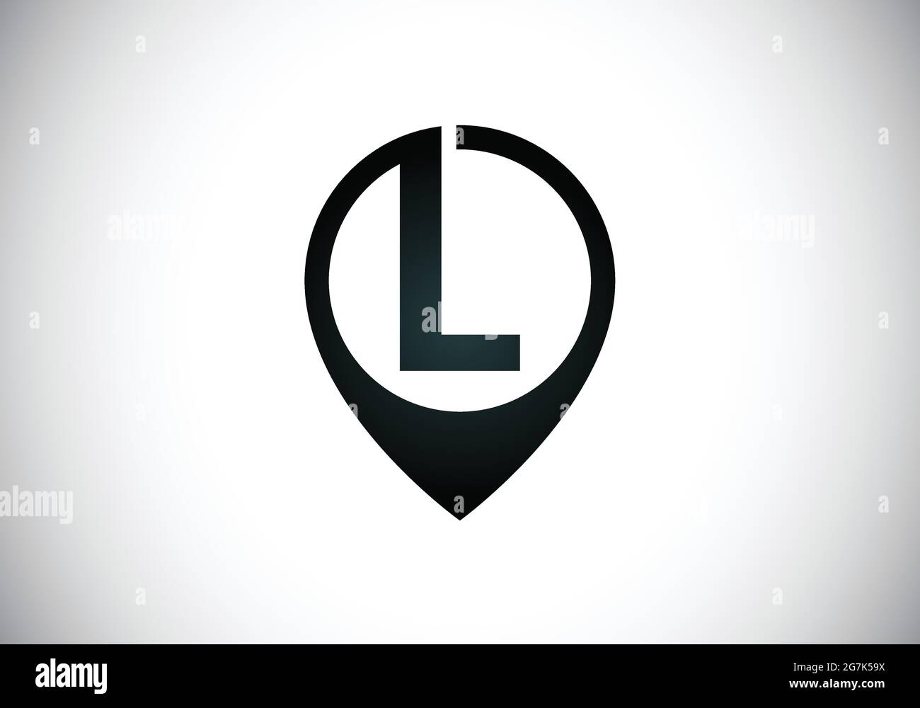 Initial L monogram letter alphabet with location icon pin sign. Font ...