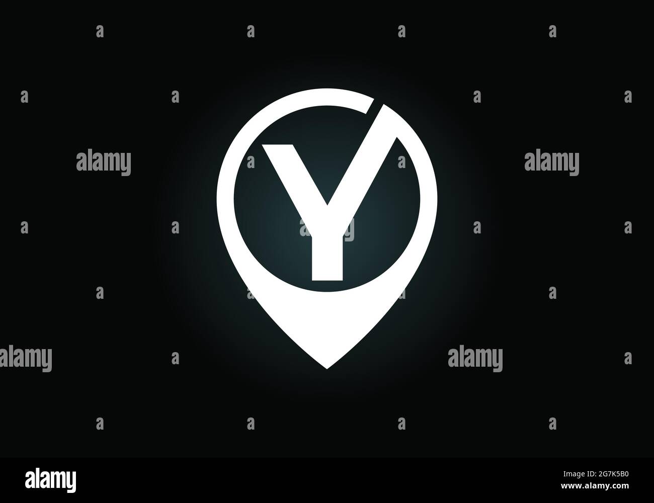Initial Y monogram letter alphabet with location icon pin sign. Font ...