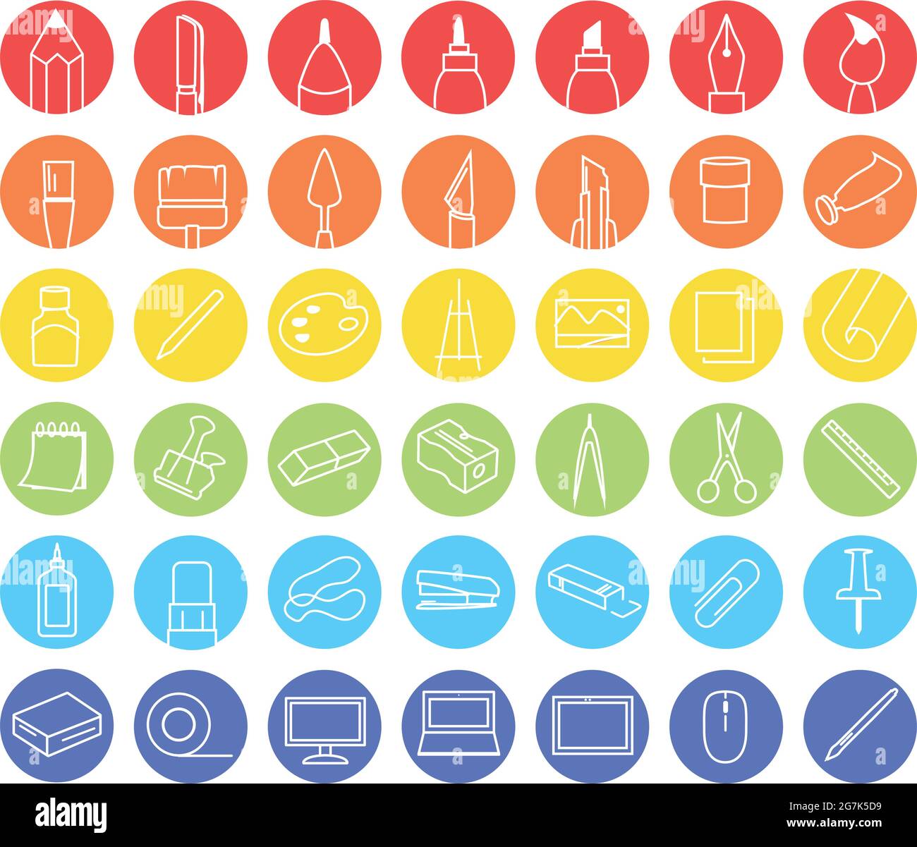 Collection of icons creativity for drawing - Vector illustration Stock ...