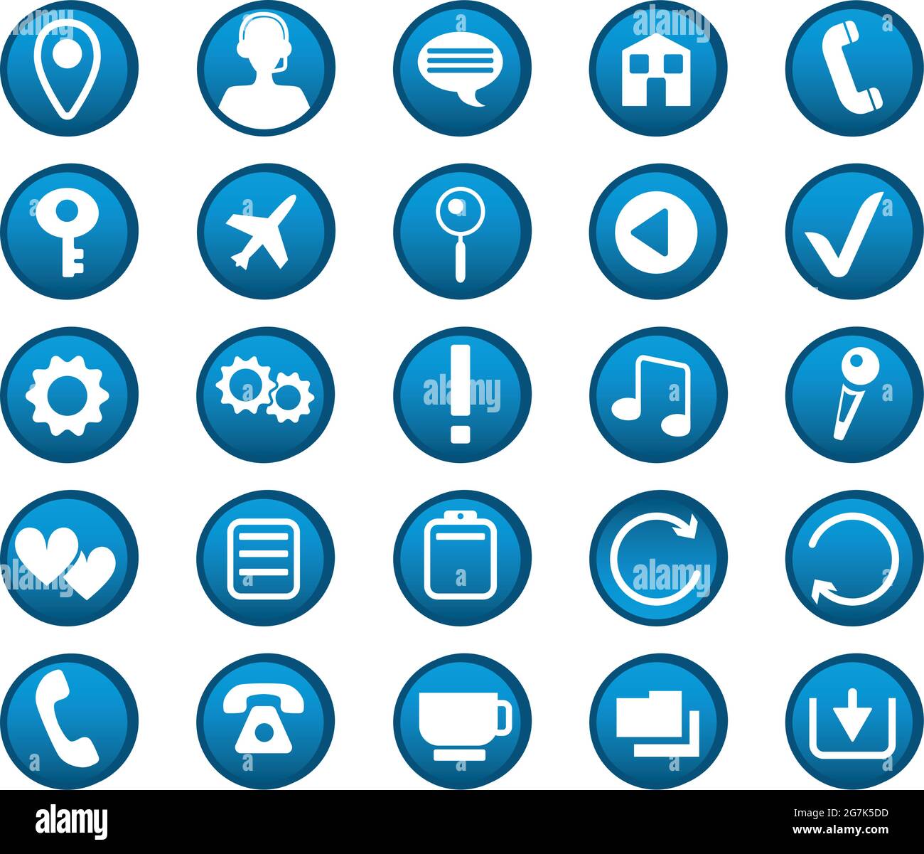 Selection of round business icons on white background - Vector ...