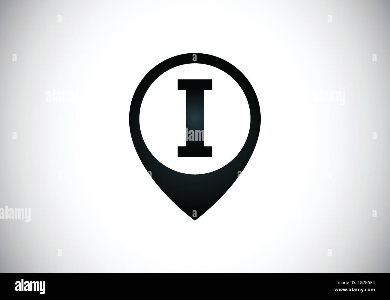 Initial I monogram letter alphabet with location icon pin sign. Font ...