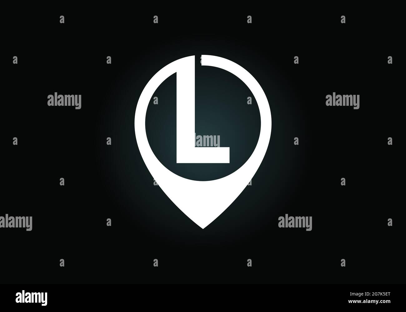 Initial L monogram letter alphabet with location icon pin sign. Font ...