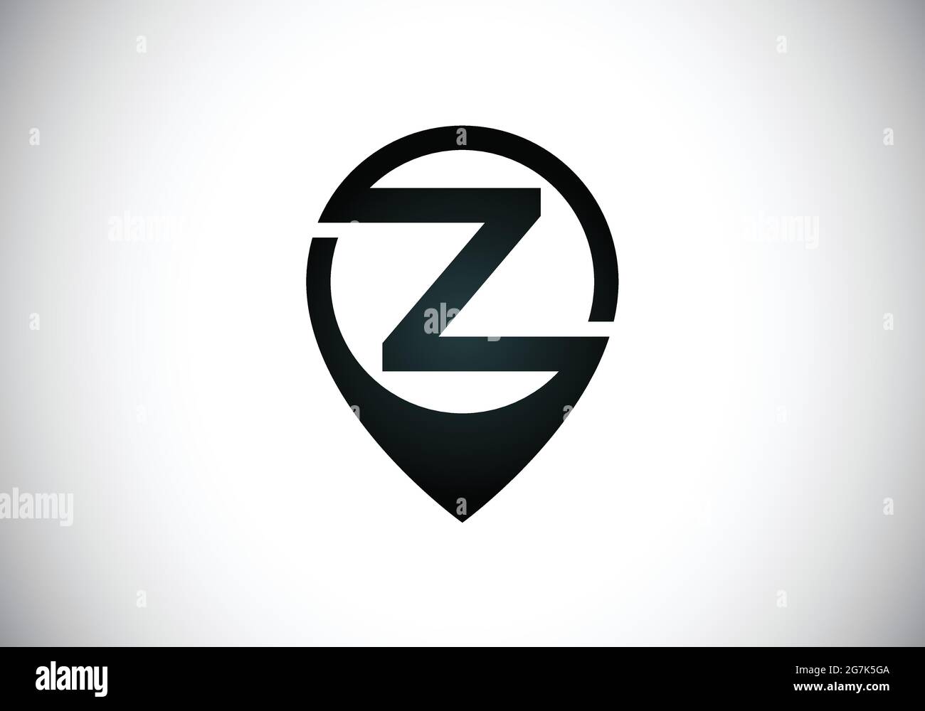 Initial Z monogram letter alphabet with location icon pin sign. Font ...