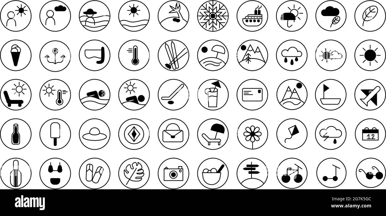 Selection of sports icons on white background - Vector illustration ...