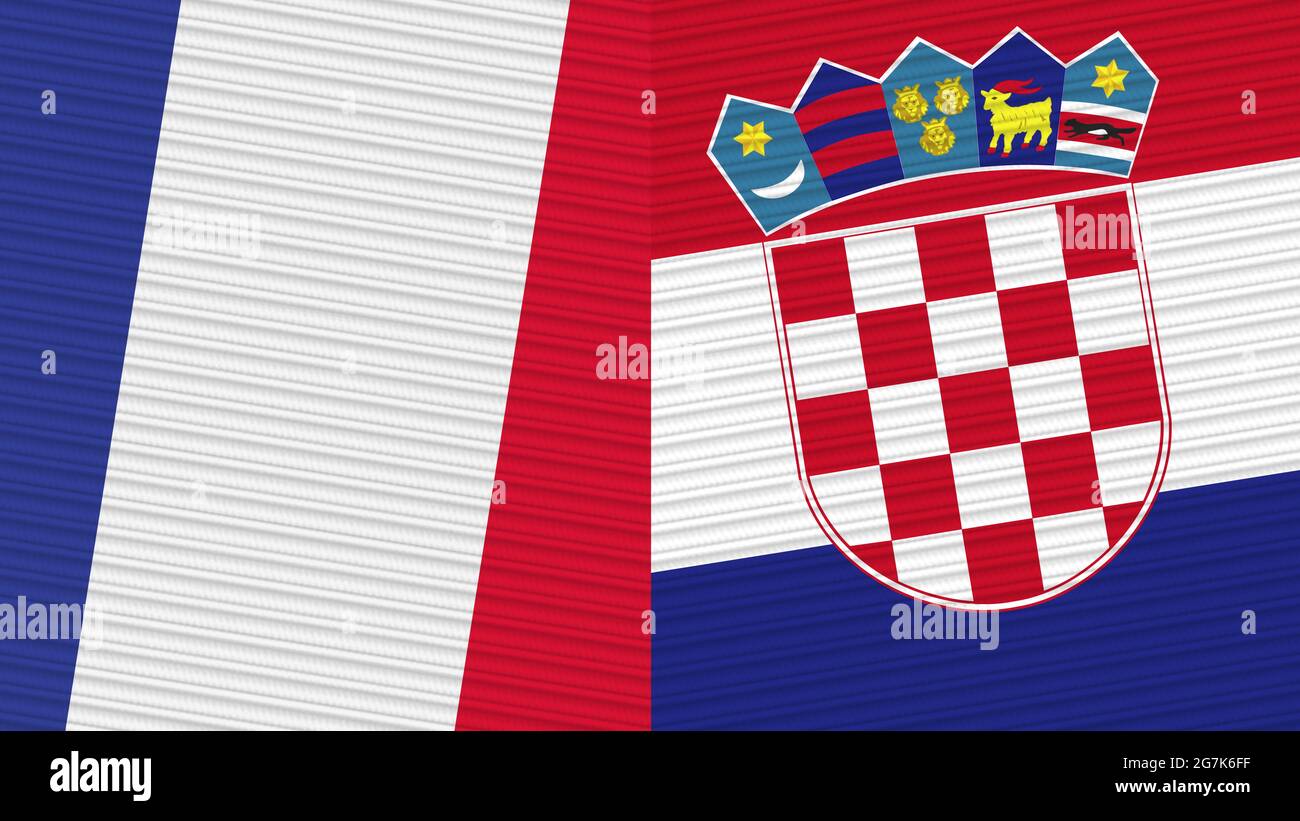 Croatia and France Two Half Flags Together Fabric Texture Illustration ...