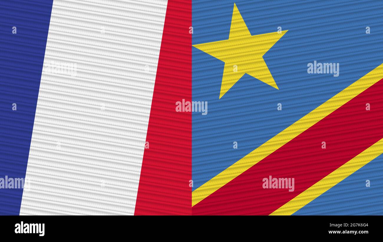 Democratic Republic of the Congo and France Two Half Flags Together ...