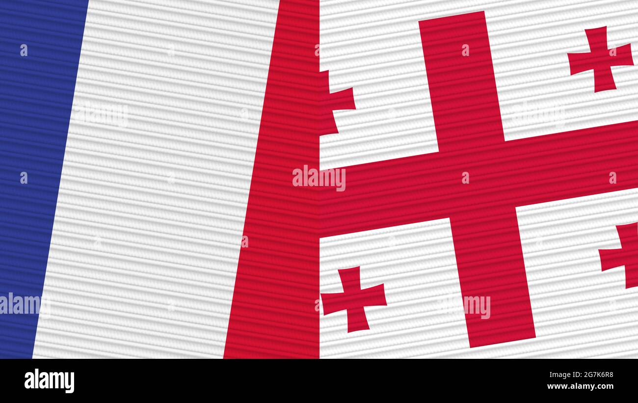 Georgia and France Two Half Flags Together Fabric Texture Illustration ...