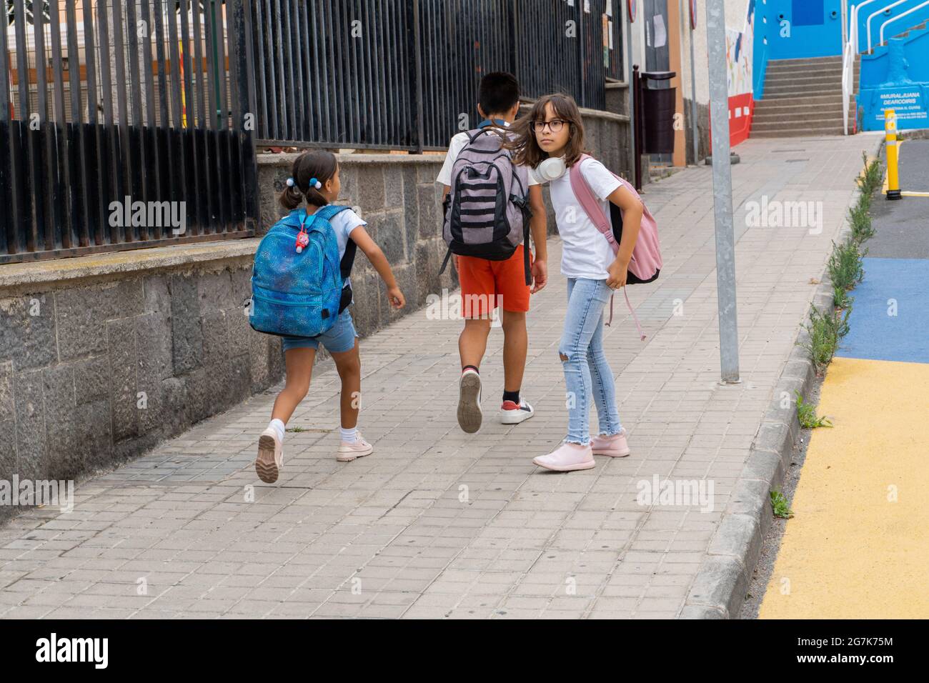 Childhood education walking school building learning student hi-res ...